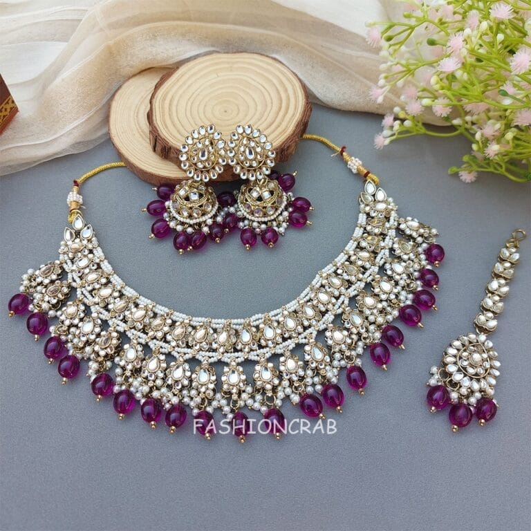 Indian Bollywood Style Purple Color Bridal Kundan Jewellery Set ...